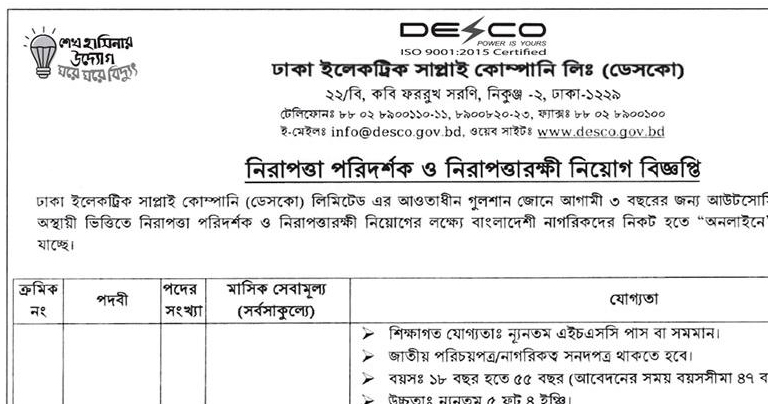 DESCO Job Circular 2025 - Chakrir Mela